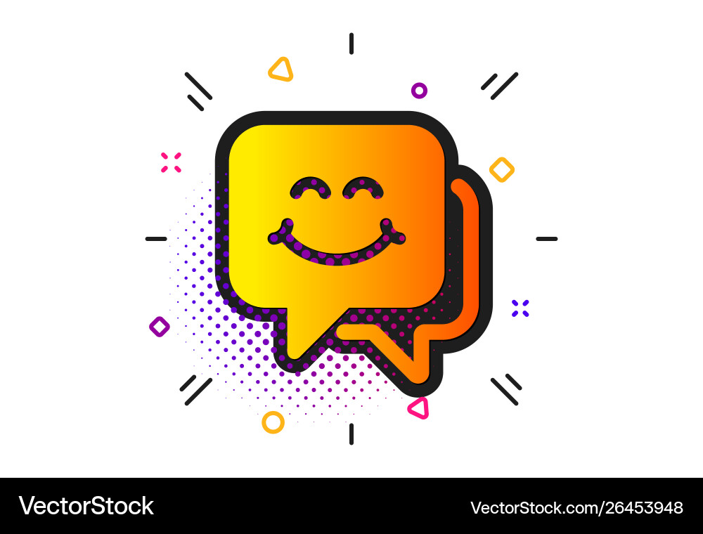 Smile face icon happy emoticon chat sign speech Vector Image