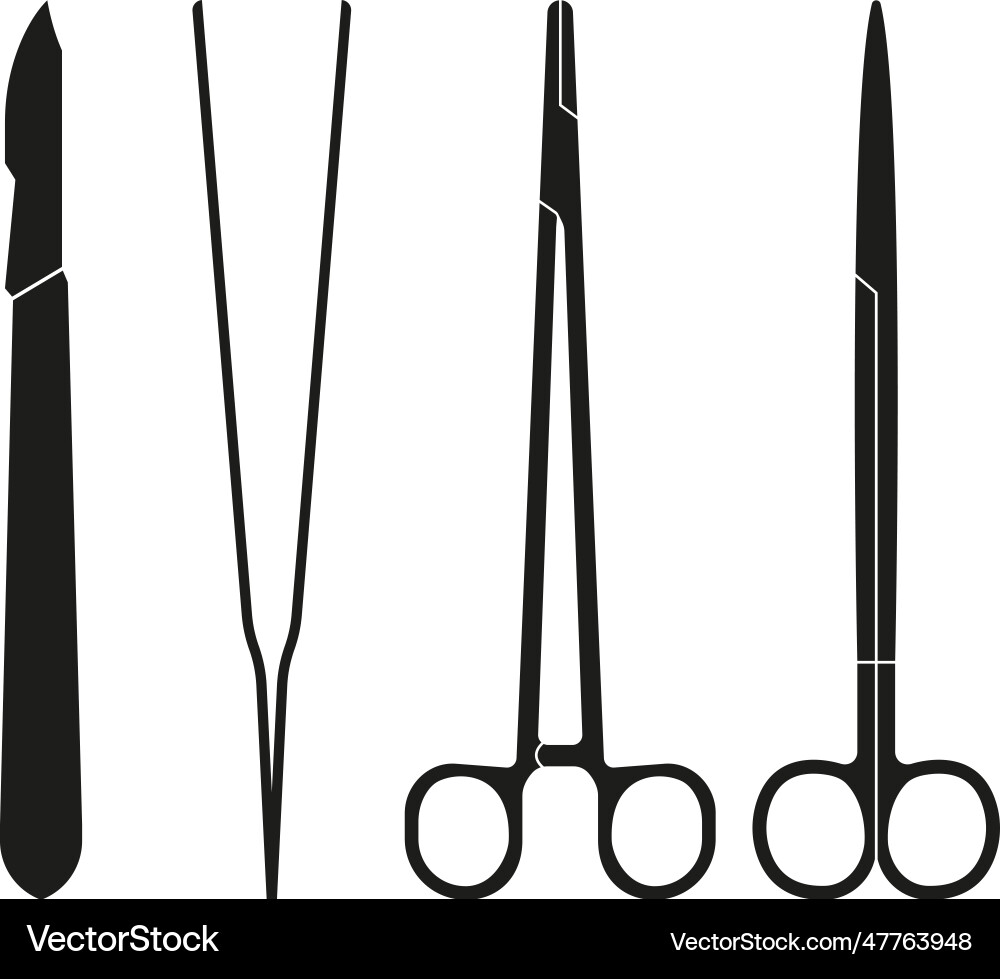 Surgical instruments medical scalpel clamp Vector Image