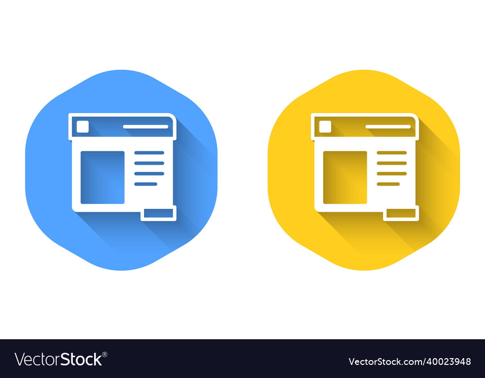 White browser window icon isolated with long Vector Image