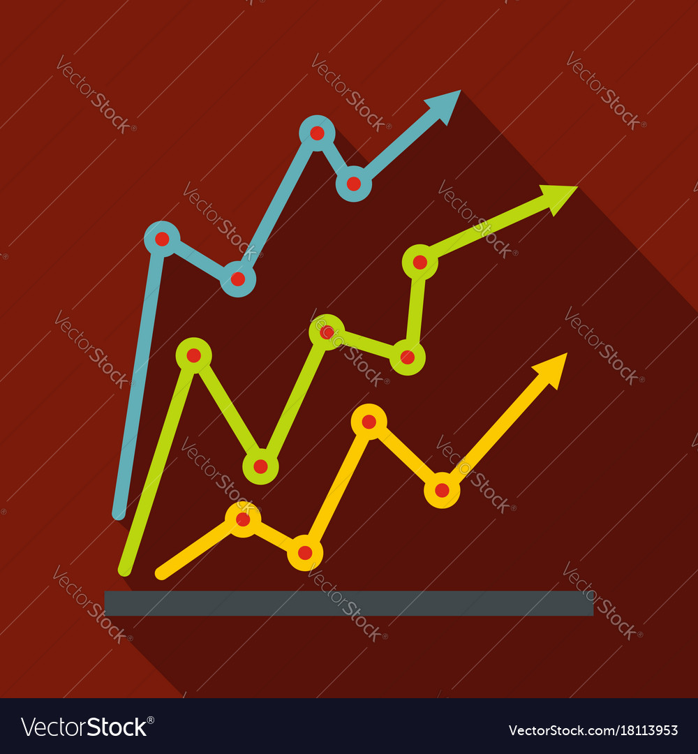 Chart icon flat Royalty Free Vector Image - VectorStock