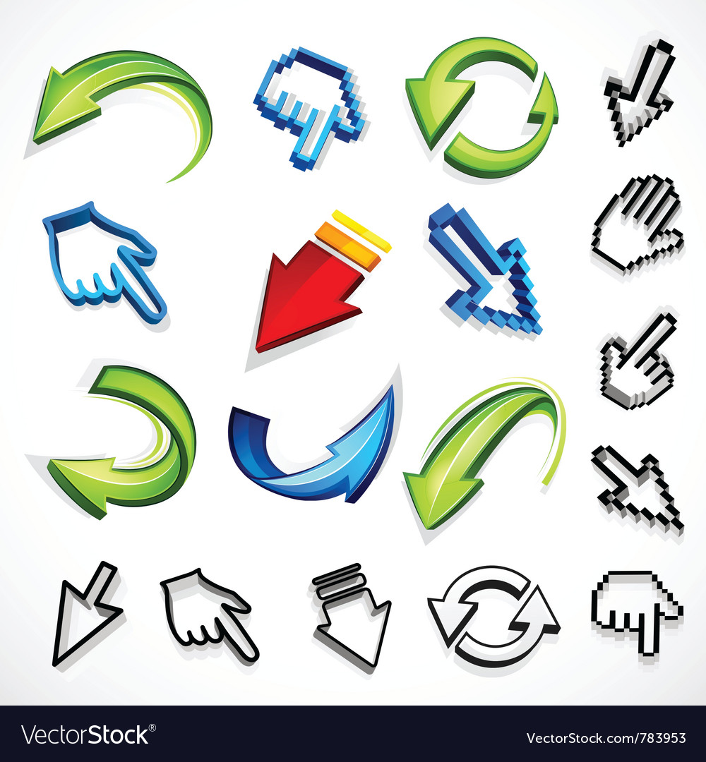 Computer arrow icons Royalty Free Vector Image