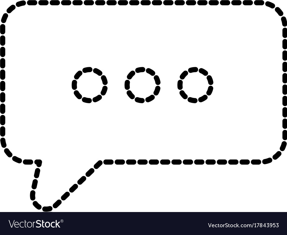 Dotted shape chat bubble text message icon Vector Image