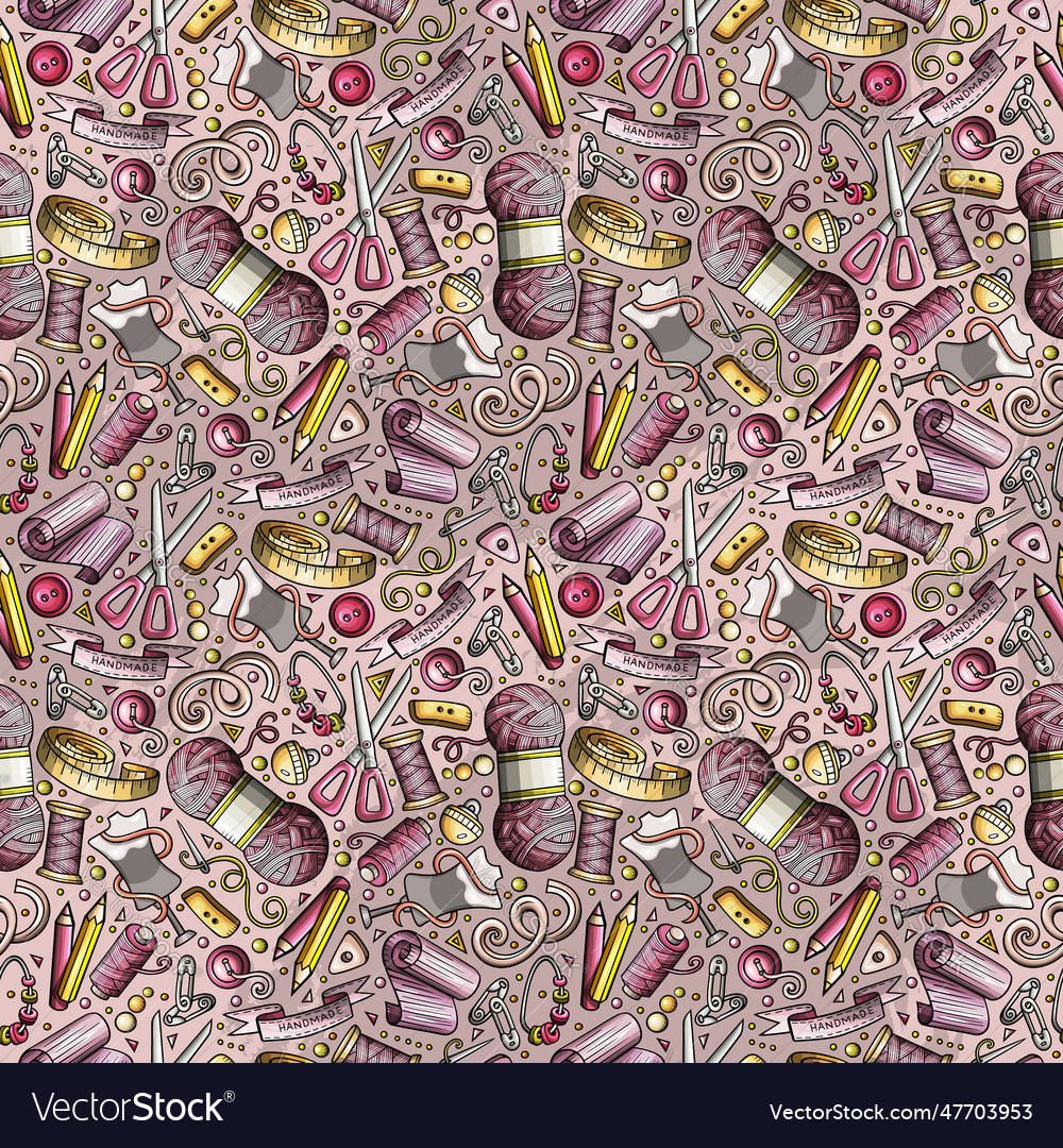 Handmade doodles seamless pattern Royalty Free Vector Image