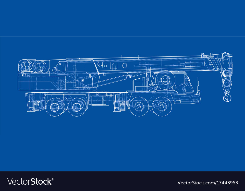 Mobile crane Royalty Free Vector Image - VectorStock