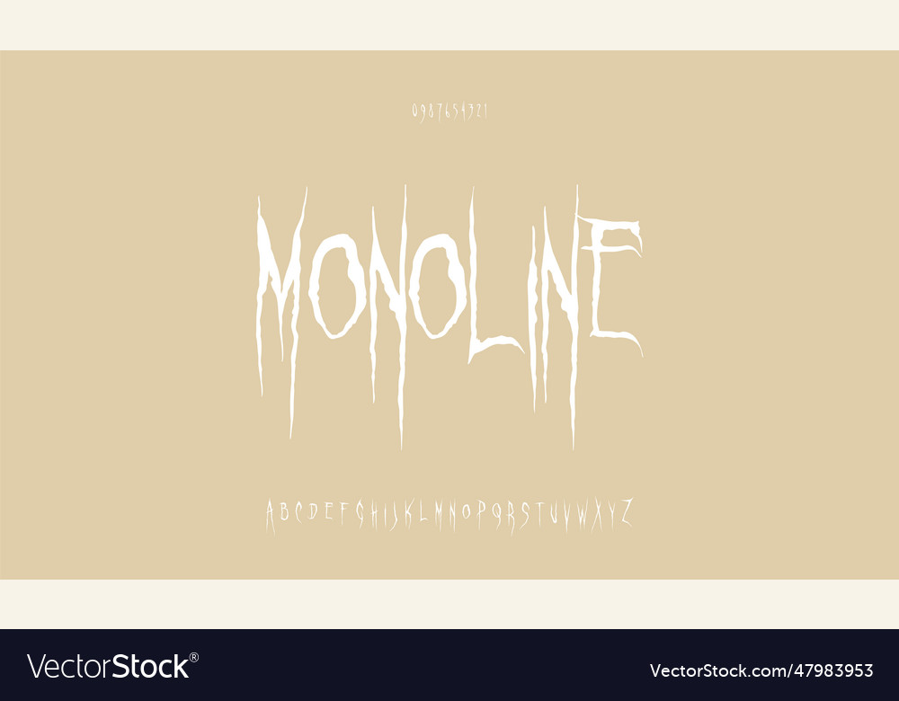 Monoline script alphabet font Royalty Free Vector Image