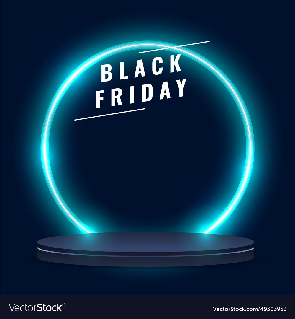 Neon style black friday holiday sale offer Vector Image
