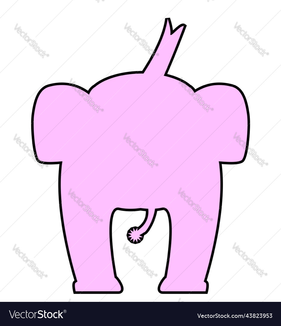 Pink elephant silhouette on white Royalty Free Vector Image