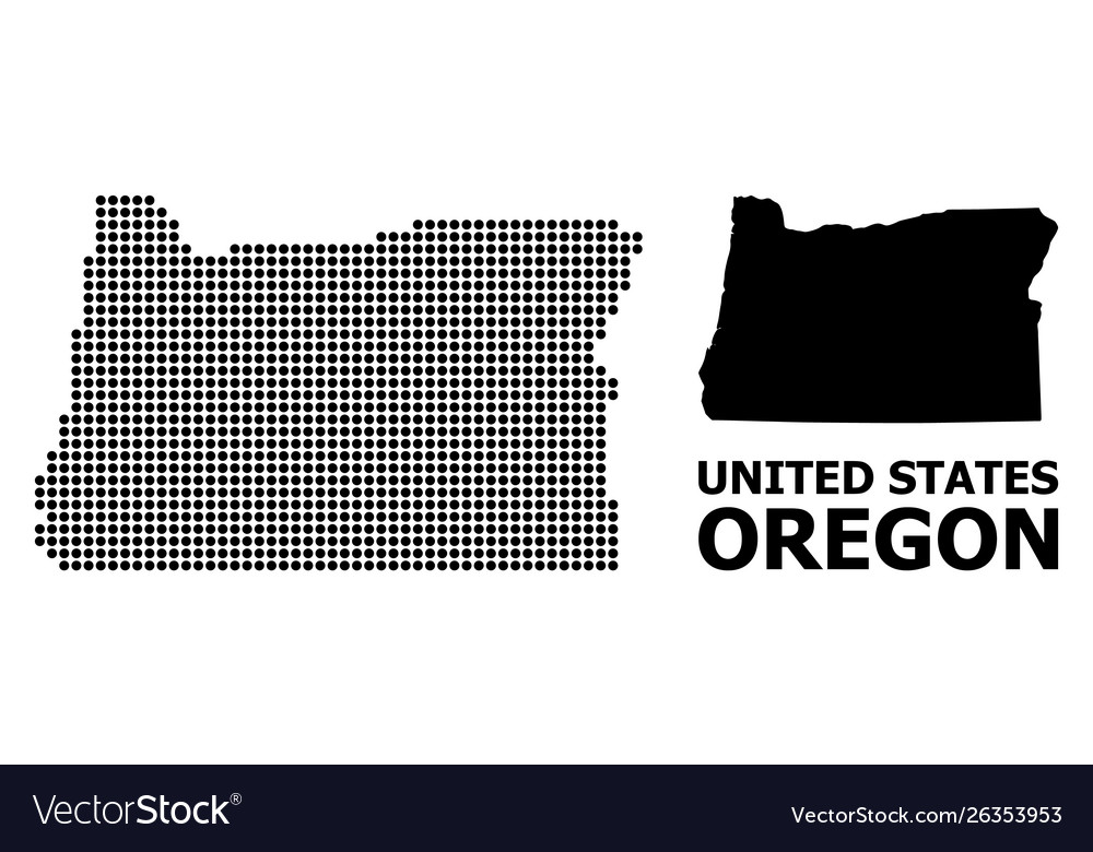 Pixelated pattern map oregon state Royalty Free Vector Image