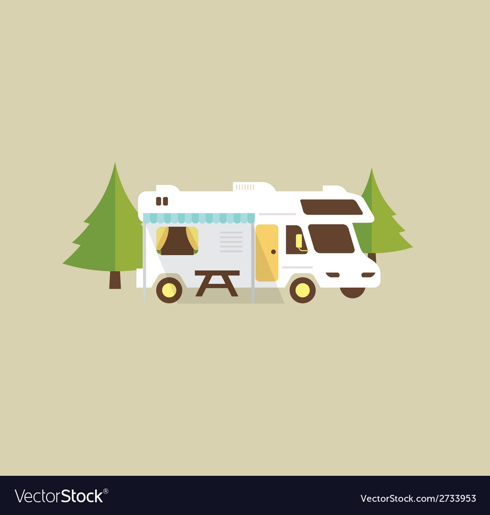 Rv camping Royalty Free Vector Image - VectorStock