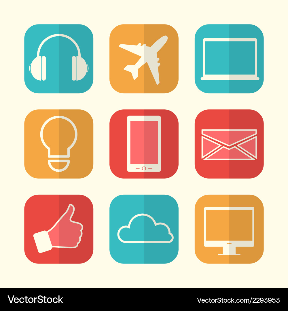 Set of paper creative icons Royalty Free Vector Image