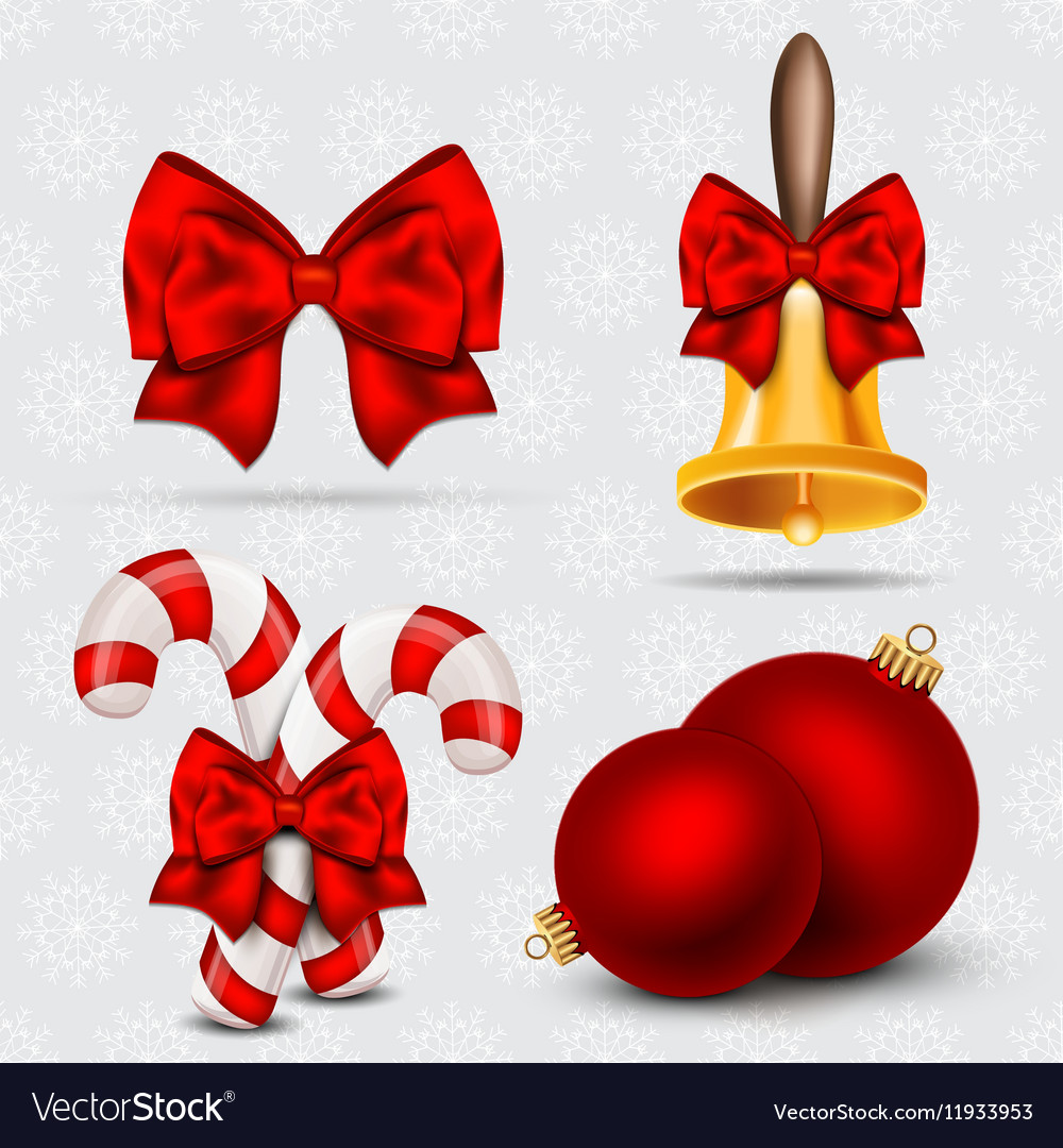 Set of realistic christmas icons Royalty Free Vector Image