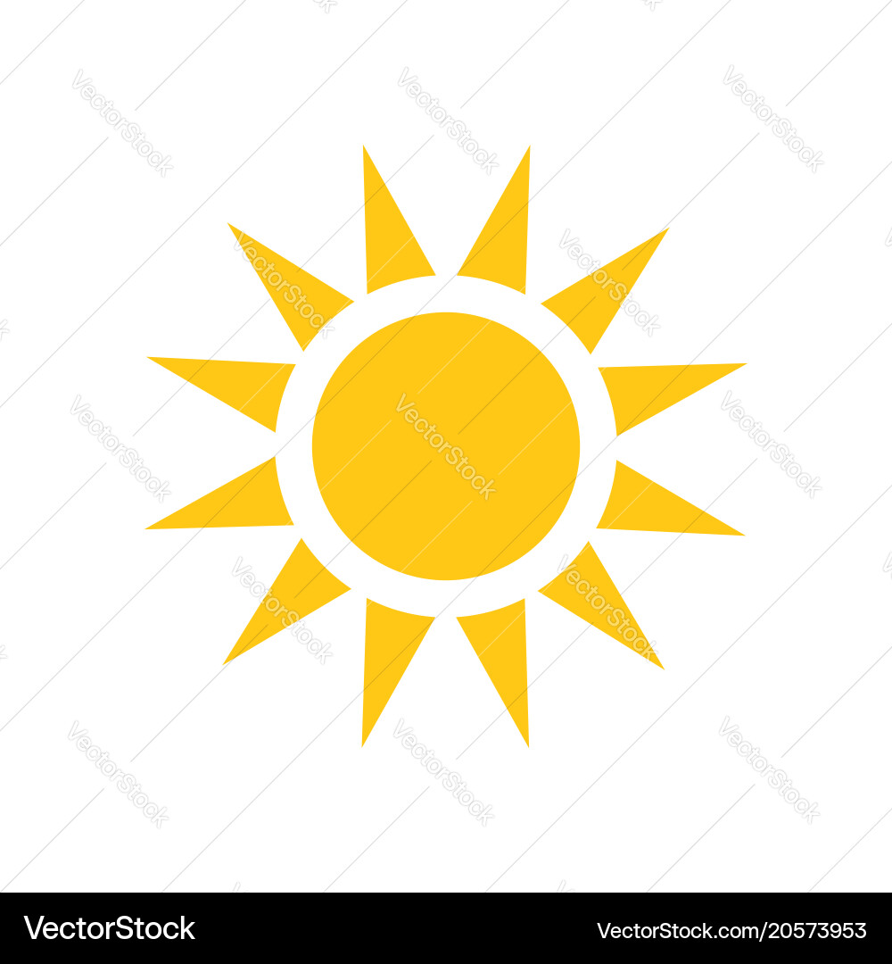 Sun icon summer sunshine on white isolated Vector Image