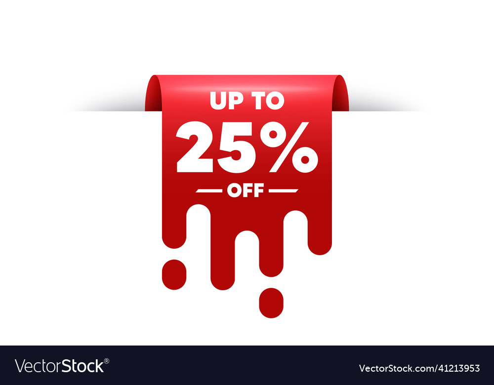 Up to 25 percent off sale discount offer price Vector Image