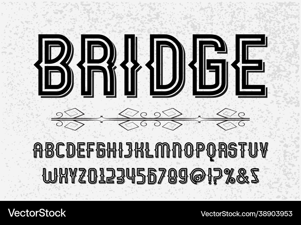 Vintage font classic lettering typeface design Vector Image