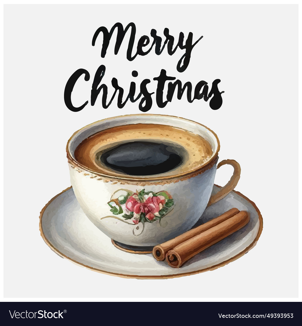 Watercolor christmas coffee file Royalty Free Vector Image