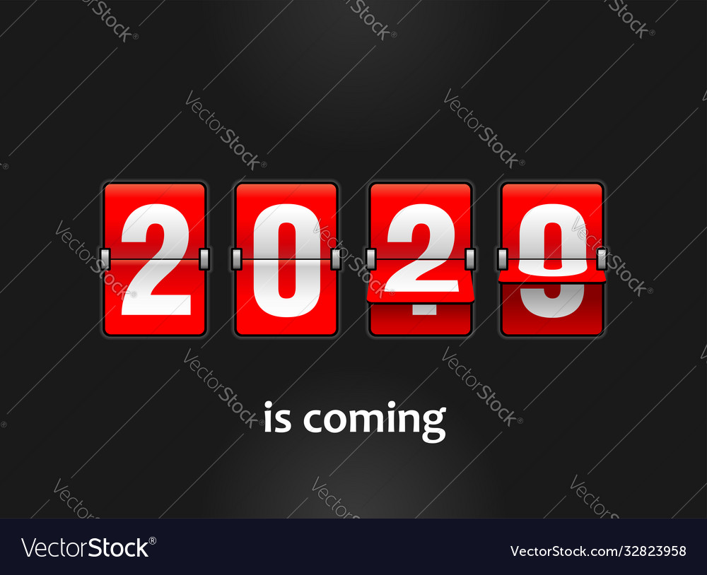 2020 in flip countdown timer Royalty Free Vector Image
