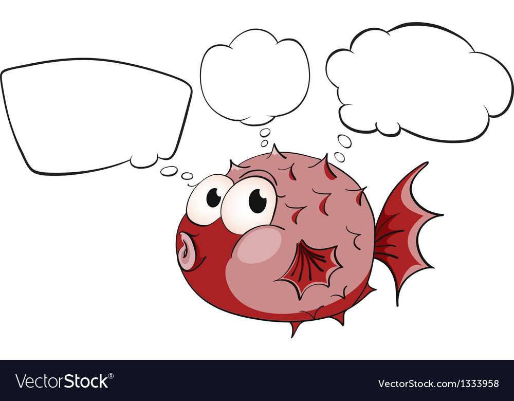 A bubble fish with empty callouts Royalty Free Vector Image
