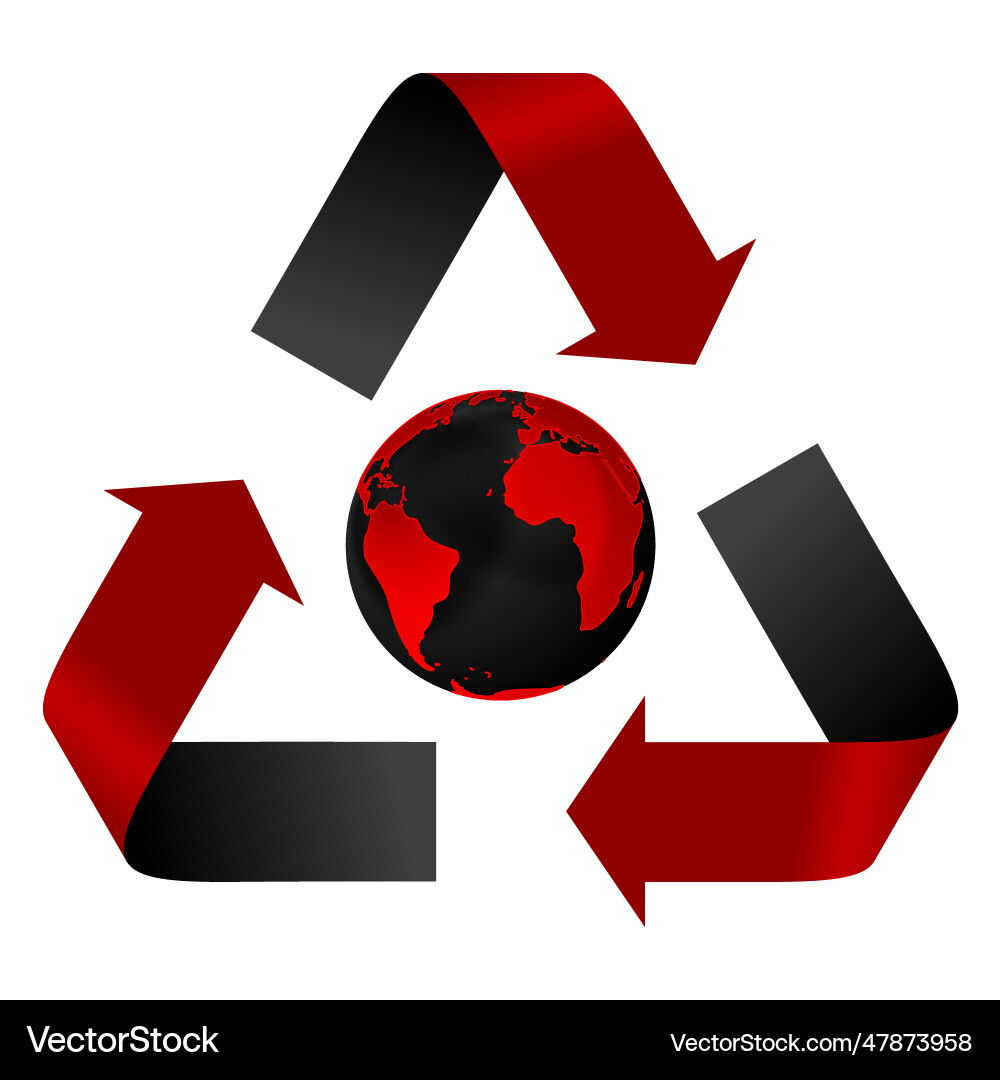 Abstract pollution threat recycle logo and globe Vector Image