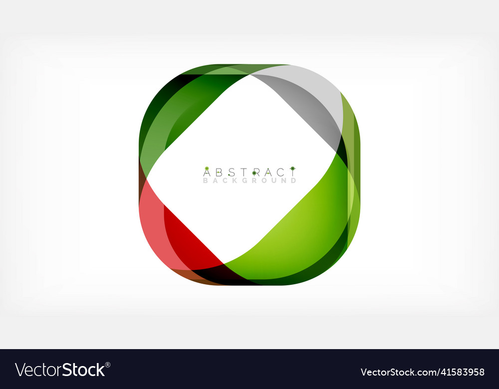 Abstract square shape with overlapping waves Vector Image