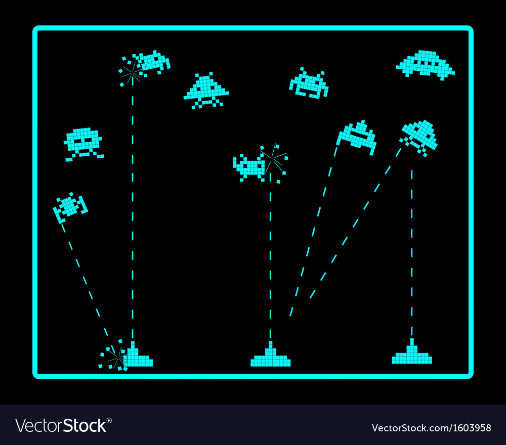 Attack space invaders Royalty Free Vector Image