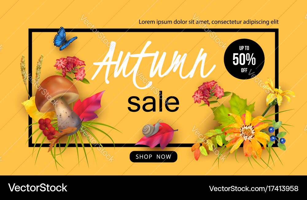 Autumn sale design Royalty Free Vector Image - VectorStock
