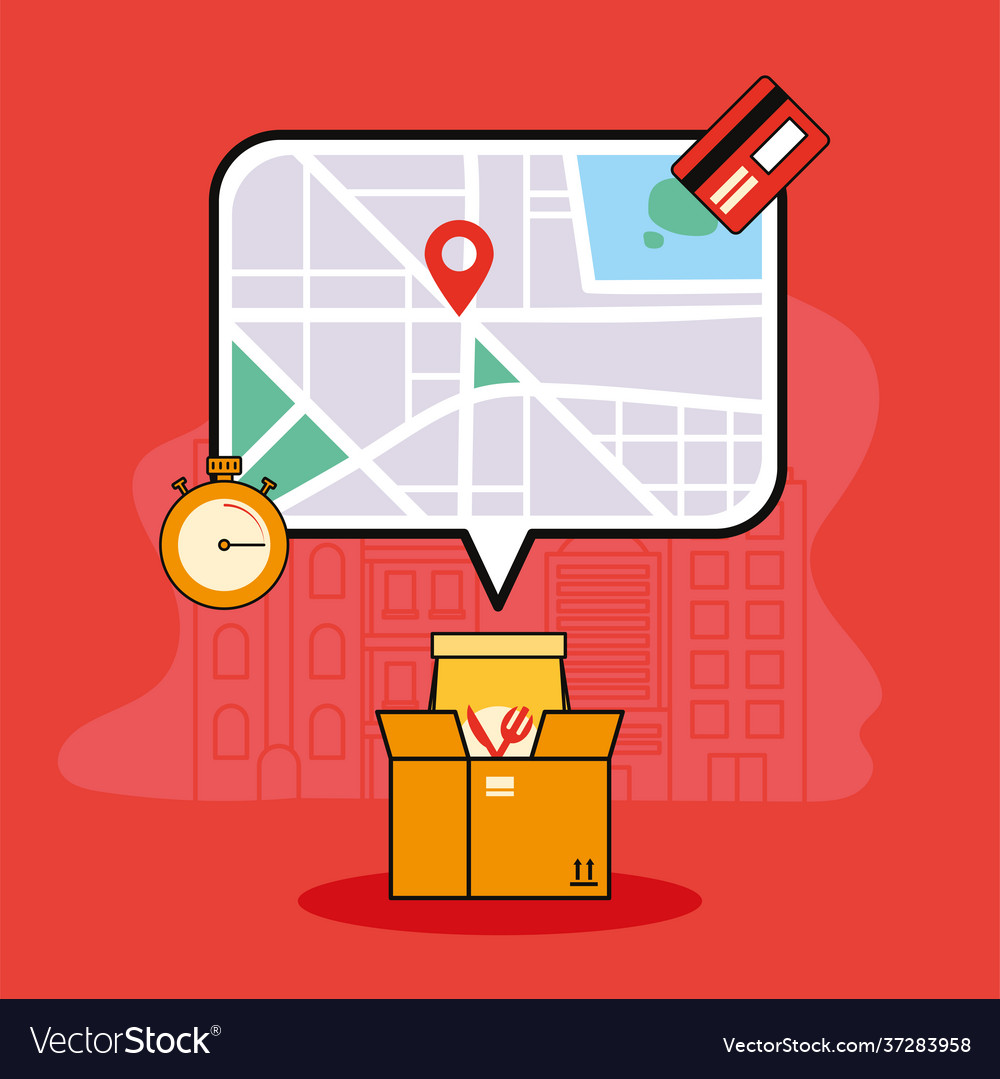 Box gps map Royalty Free Vector Image - VectorStock