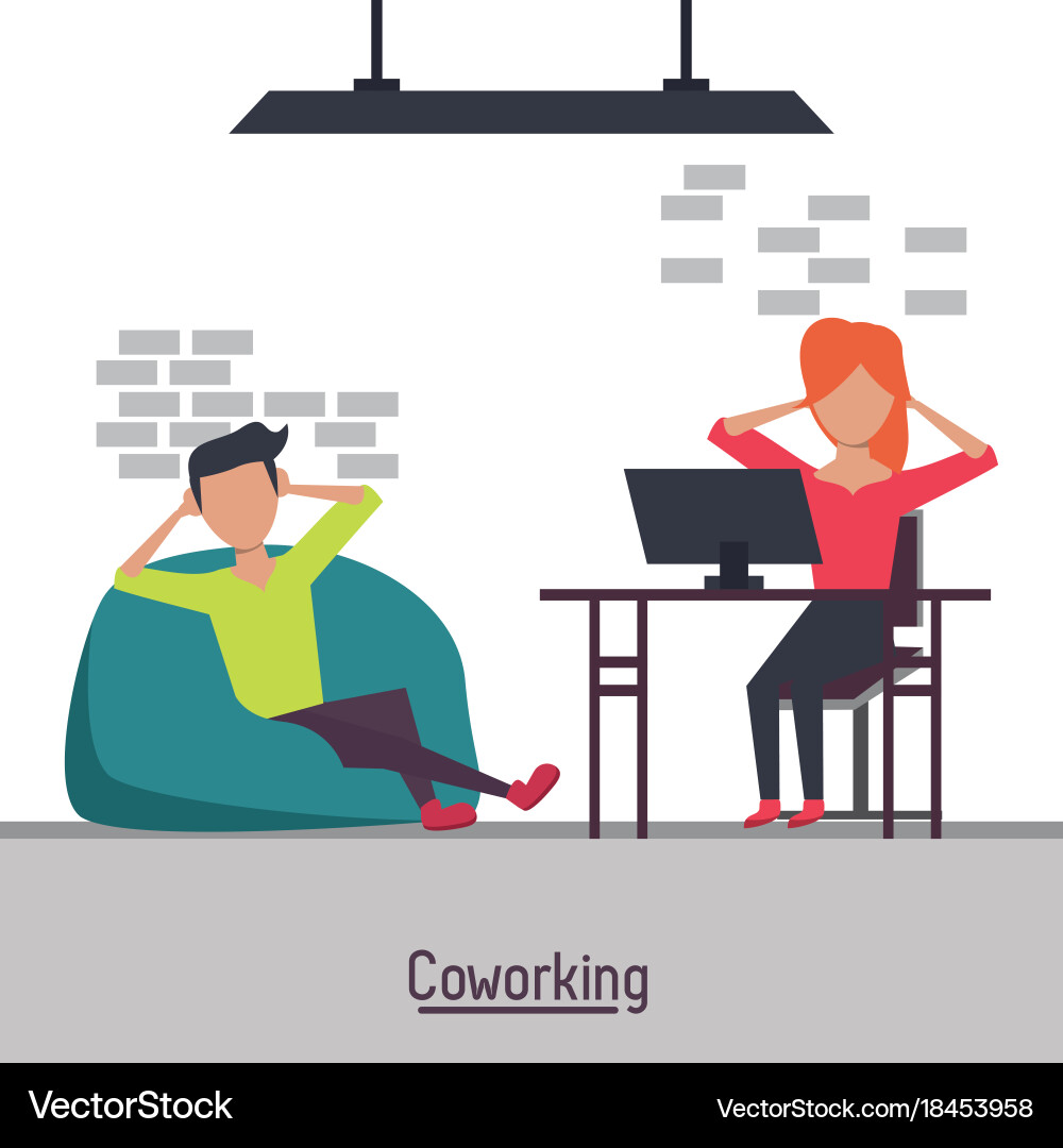 Business coworking office Royalty Free Vector Image