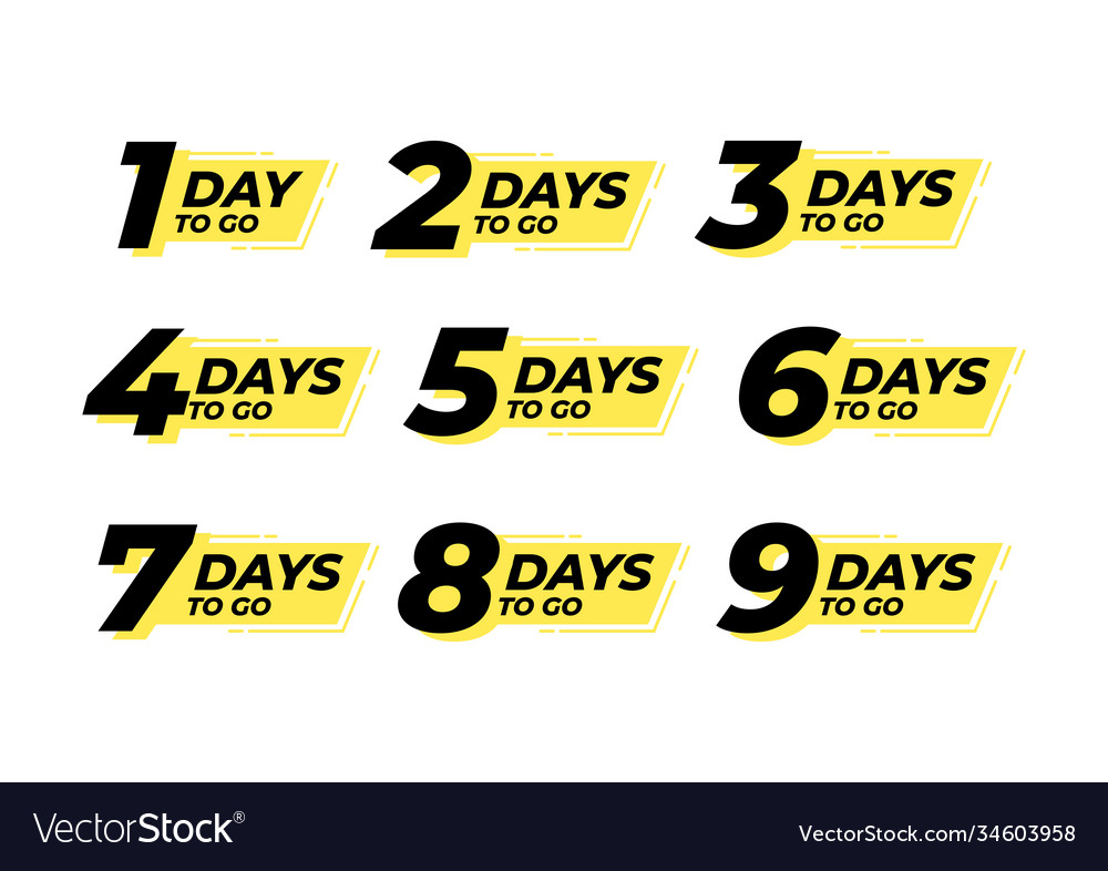 Countdown left days label count time sale Vector Image