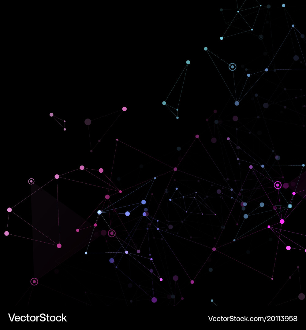 Creative polygonal dark background with connecting