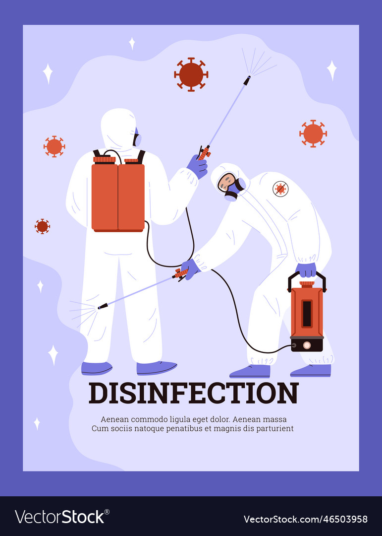 Disinfection service advertising poster men Vector Image
