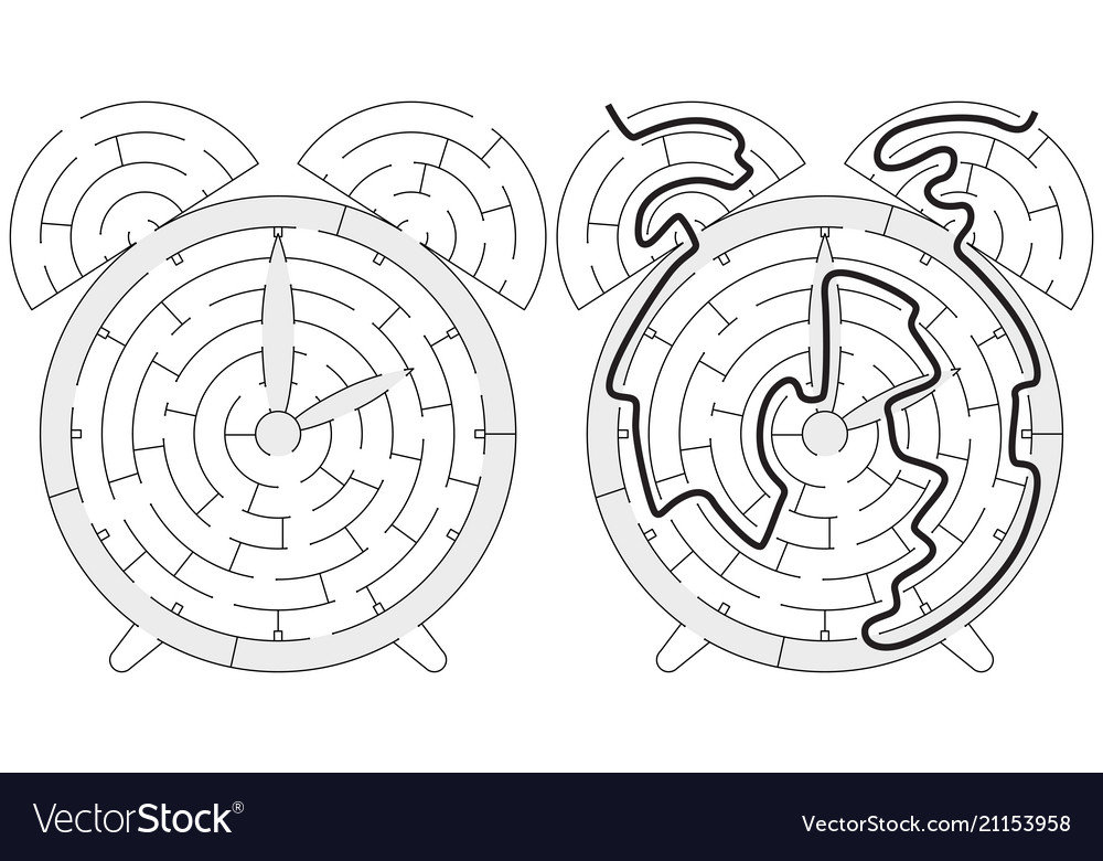 Easy clock maze Royalty Free Vector Image - VectorStock