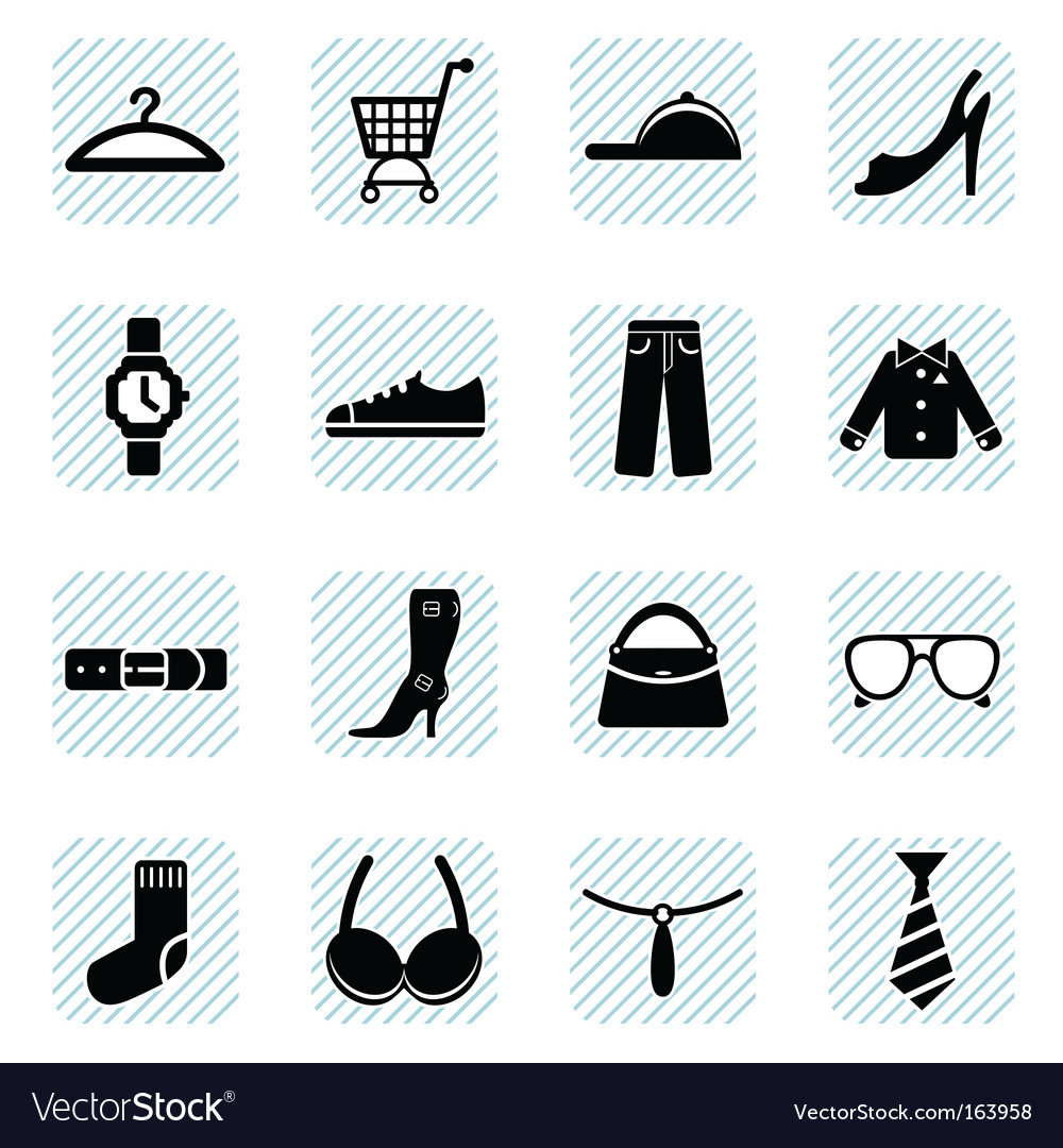 Fashion icons set Royalty Free Vector Image - VectorStock