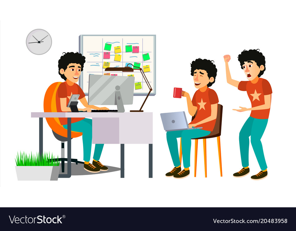 Junior programmer character web developer Vector Image Junior programmer character web developer Vector Image
