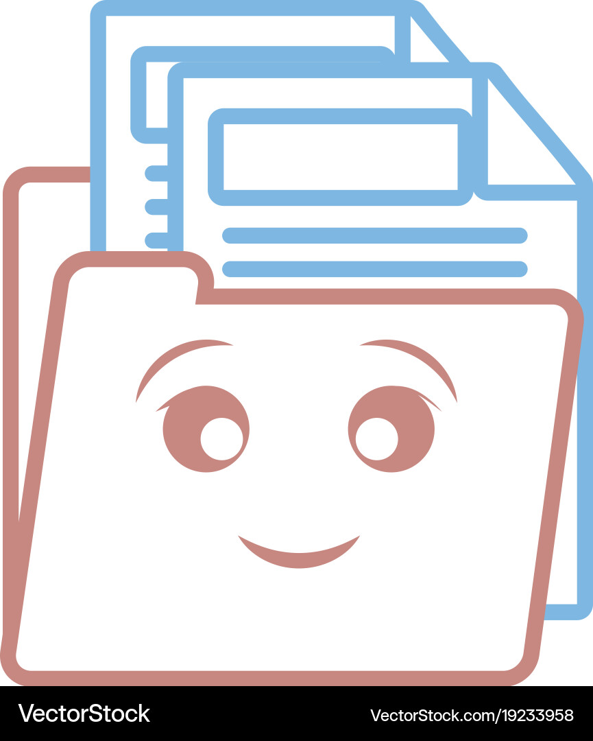 Kawaii folder icon image Royalty Free Vector Image