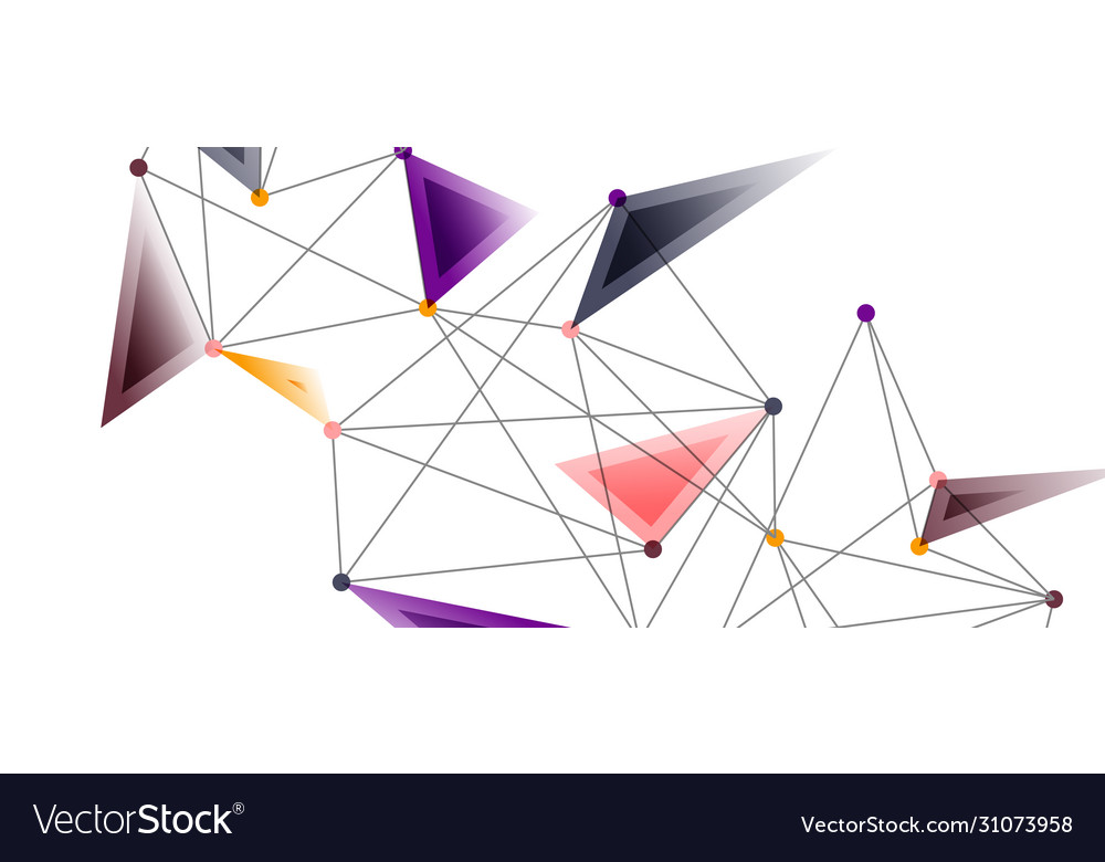 Line points connections triangular technology Vector Image