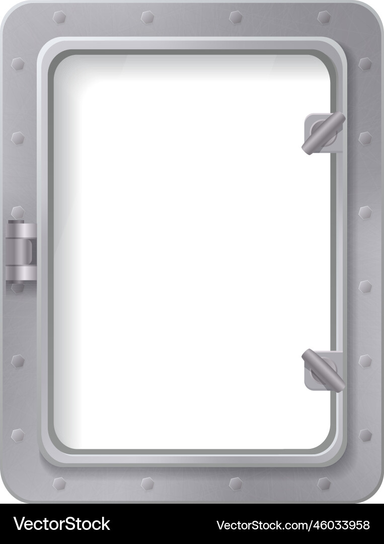 Metal porthole realistic composition Royalty Free Vector