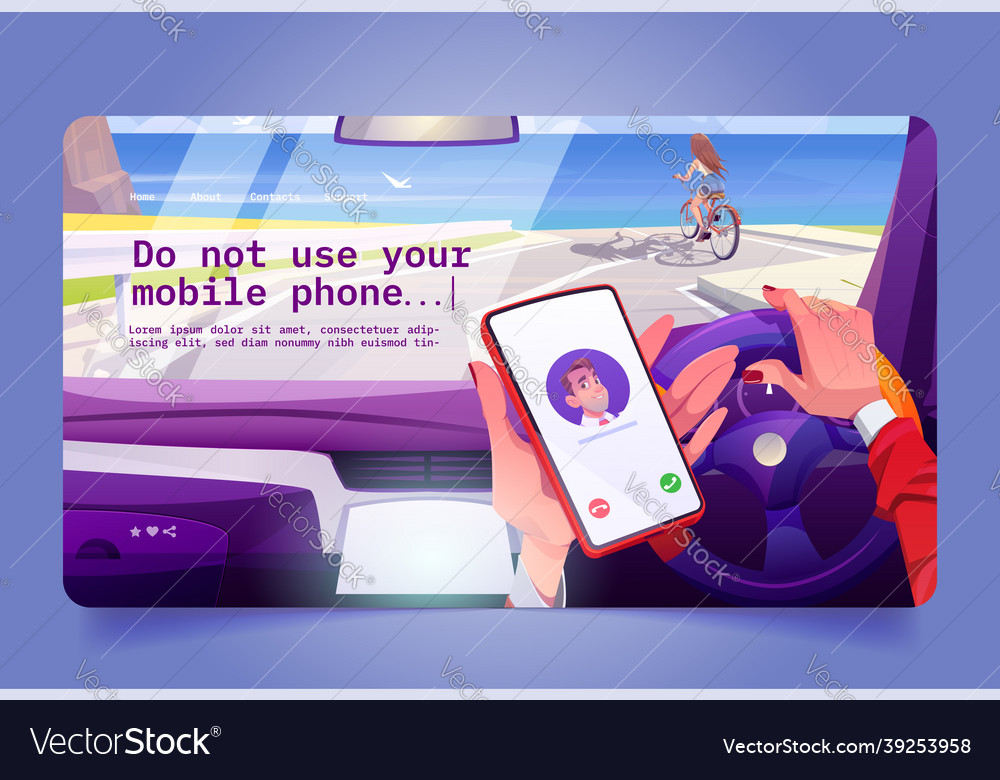 No using mobile phone while driving Royalty Free Vector