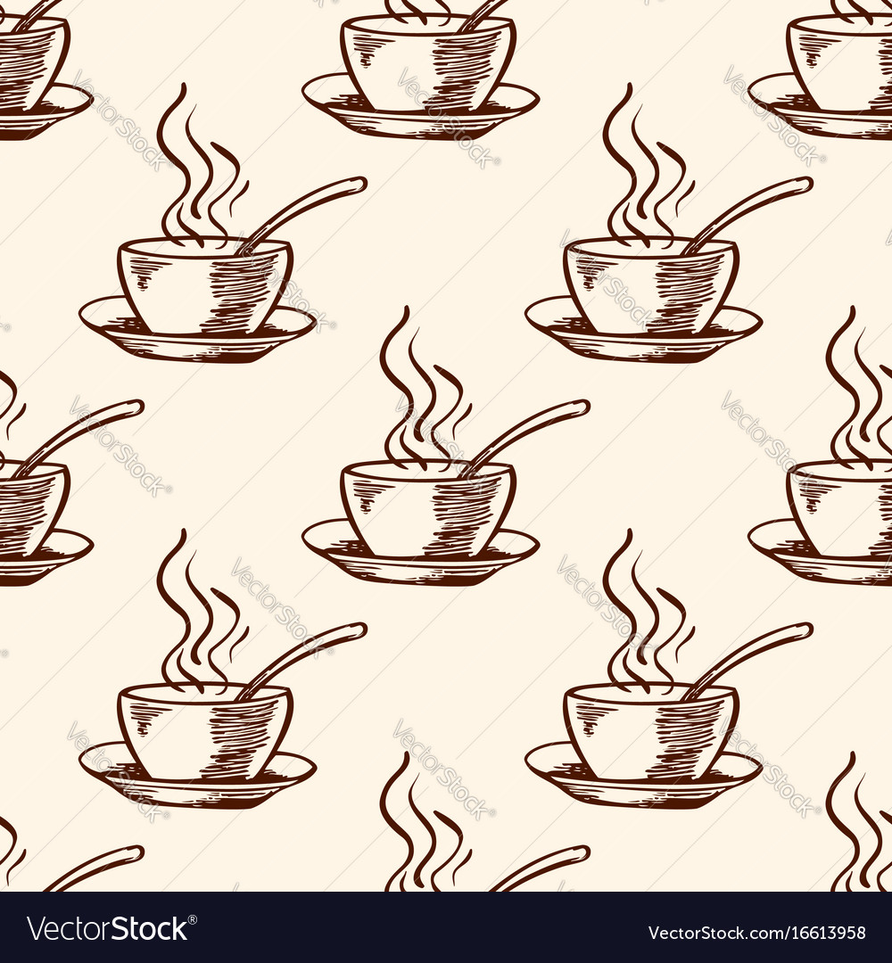 Pattern with coffee cup Royalty Free Vector Image