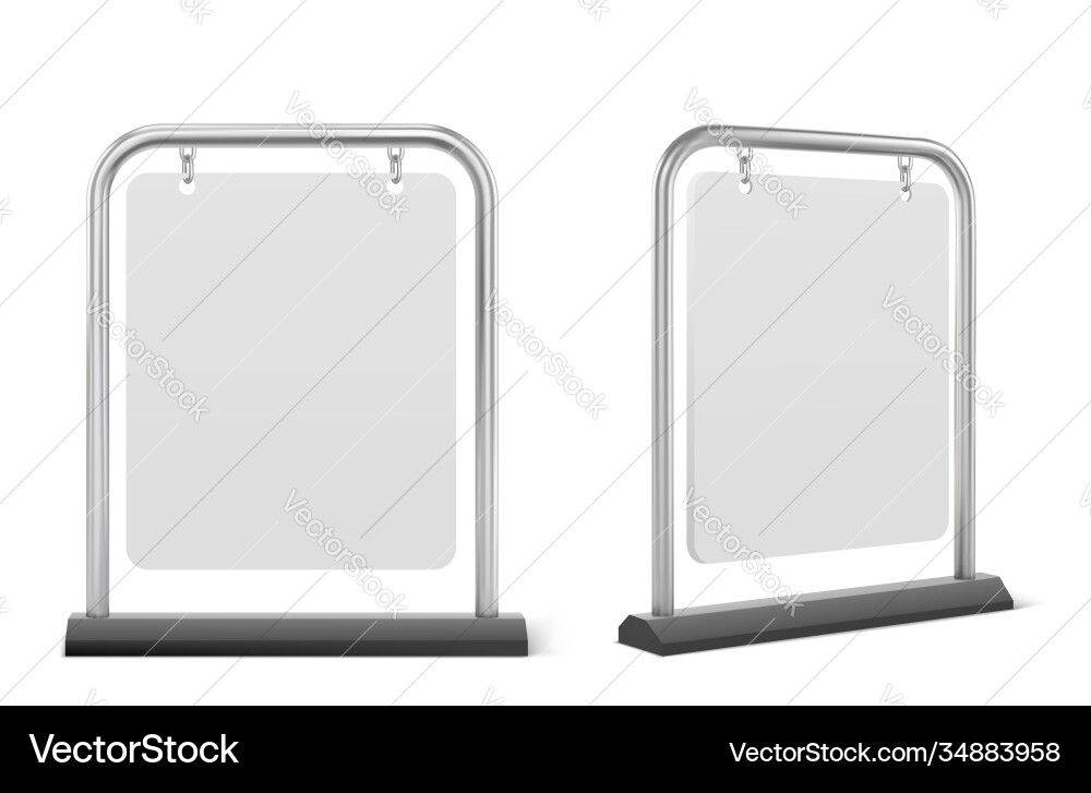 Pavement sign white sidewalk advertising board Vector Image