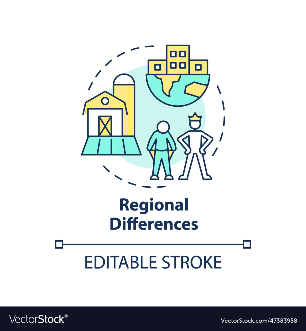 Regional differences concept icon Royalty Free Vector Image