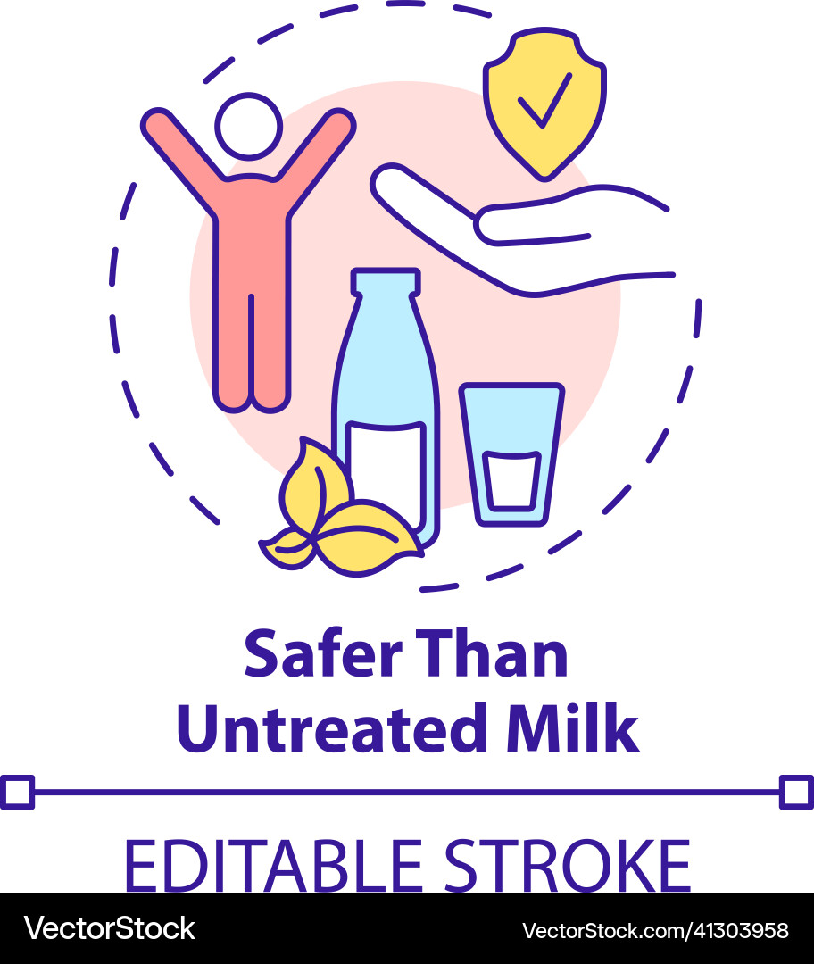 Safer than untreated milk concept icon Royalty Free Vector