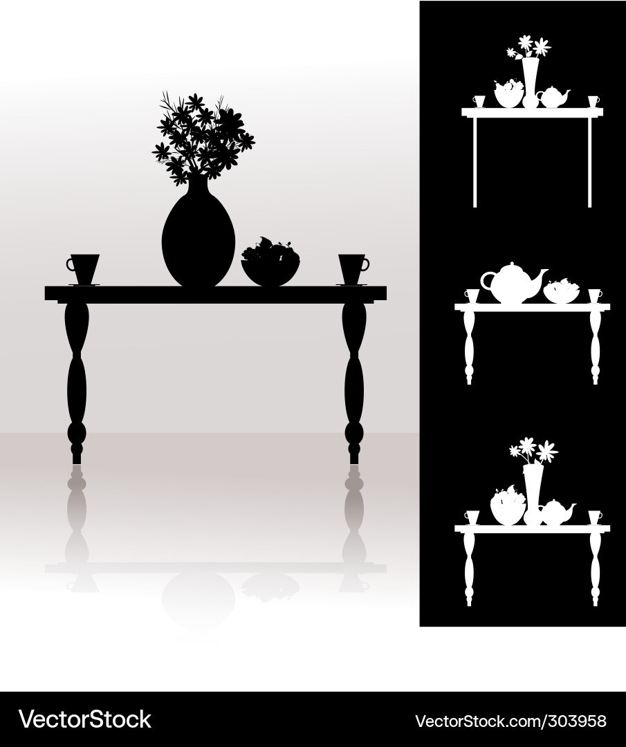 Tea table Royalty Free Vector Image - VectorStock