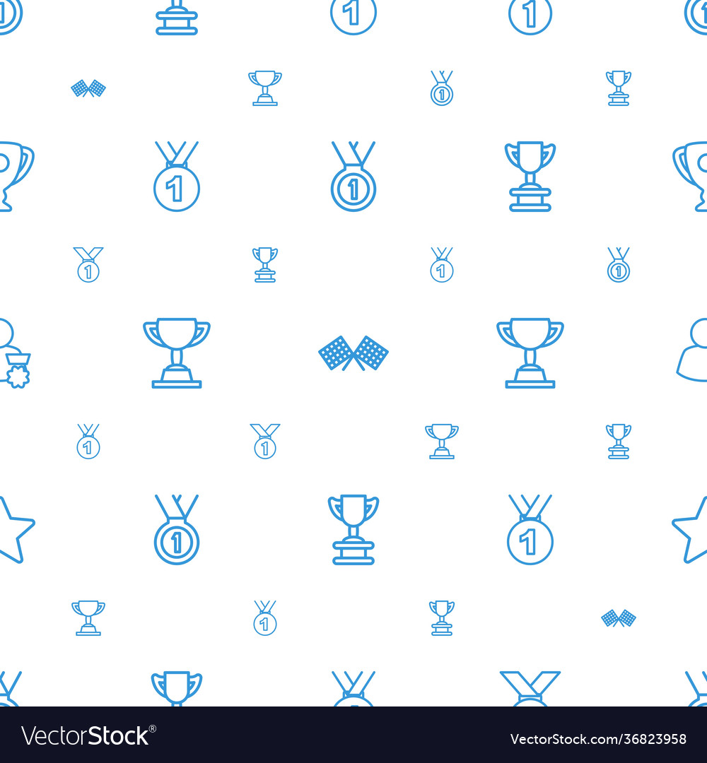 Victory icons pattern seamless white background Vector Image