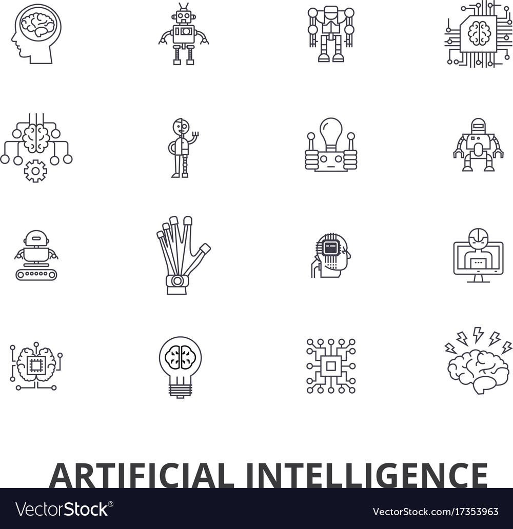 Artificial intelligence robot computer brain Vector Image