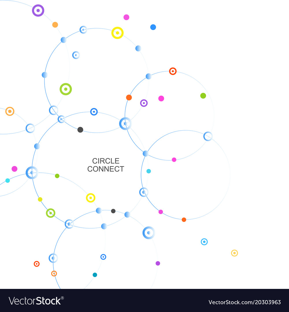 Connect circle and point with intersections Vector Image