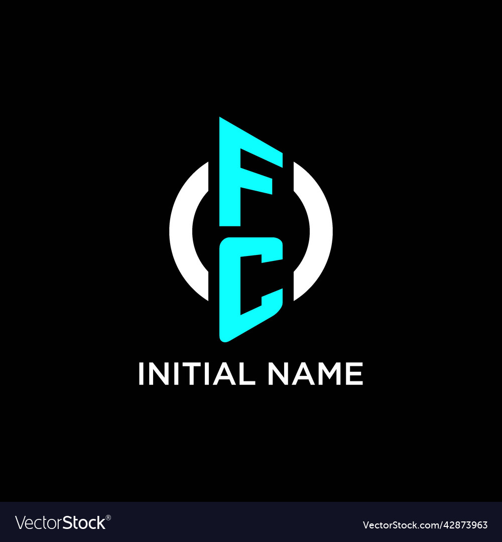 Fc circle monogram logo Royalty Free Vector Image