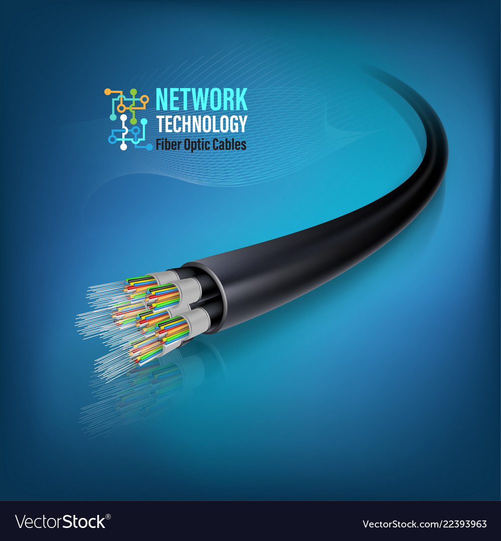 Fiber optic cable Royalty Free Vector Image - VectorStock