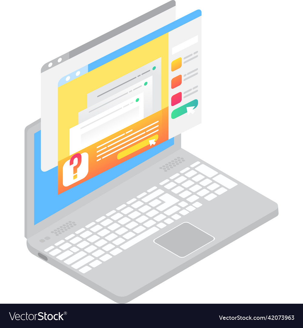 File document on laptop computer icon Royalty Free Vector