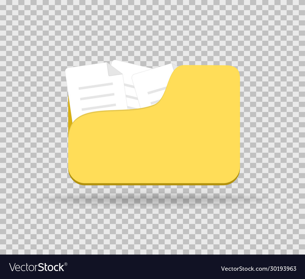 Folder with documents inside files in Royalty Free Vector