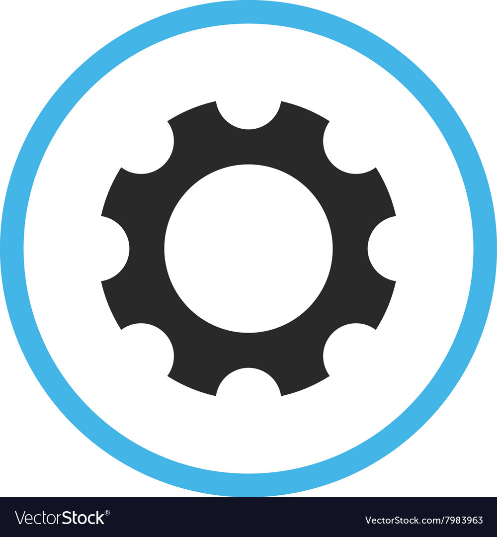 Gear flat rounded icon Royalty Free Vector Image
